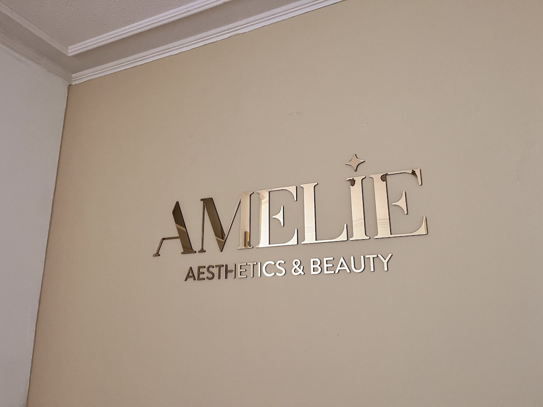 Large Business Sign for Wall , Custom Acrylic Lobby Sign , Double Sided ...