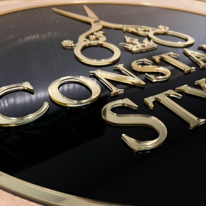 Personalized Circle Acrylic Sign, Round Custom Sign for the Wall, Black ...