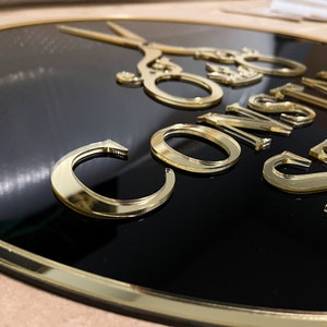 Personalized Circle Acrylic Sign, Round Custom Sign for the Wall, Black ...