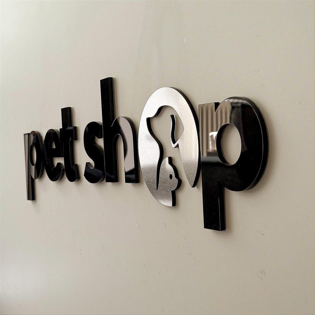 Custom 3D Acrylic Pet Shop Sign: Salon, Vet, Grooming Studio - Etsy