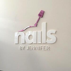 Custom Nail Salon Wall Sign , Custom Acrylic Business Sign With 3D ...