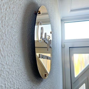 Custom Sign for the Wall With Gold Shiny Look, Round Gold Business Sign ...