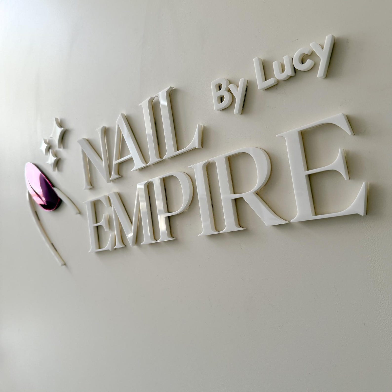 Pink and White 3D Large Wall Sign, Custom Salon Wall Signage, Easy to ...