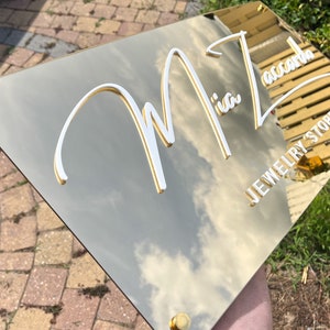 Custom Business Acrylic Sign for the Wall With Unique Gold - Etsy