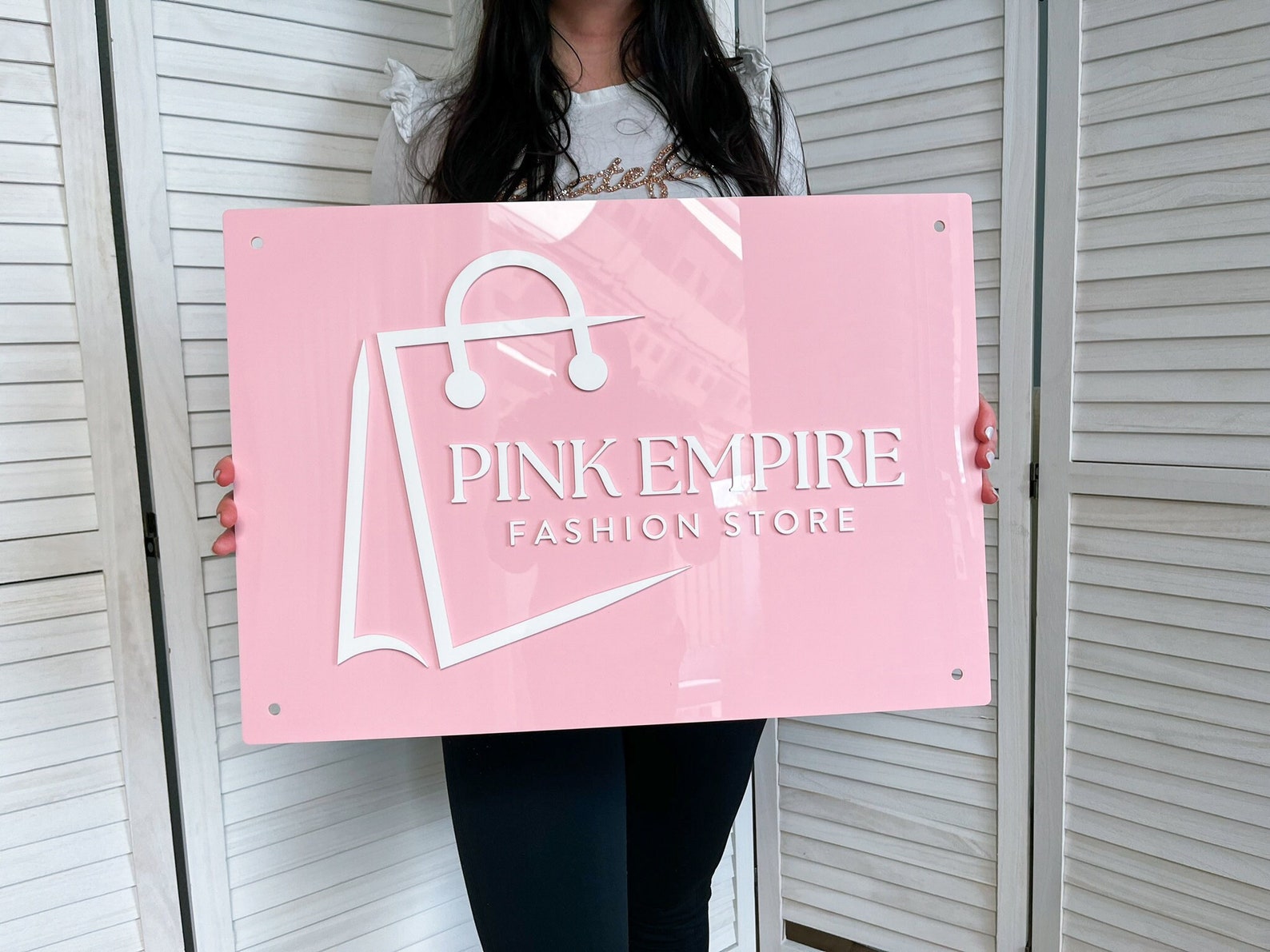 Custom Pink Acrylic Business Sign, Salon Decor, Mounting Included - Etsy