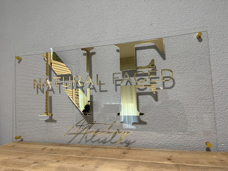 Transparent Acrylic Sign With Golden Letters Personalized - Etsy