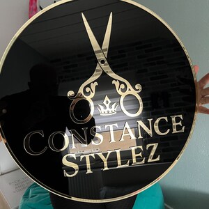 Personalized Circle Acrylic Sign, Round Custom Sign for the Wall, Black ...