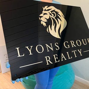 Luxury Custom Acrylic Sign for the Wall, Black Background With Gold ...