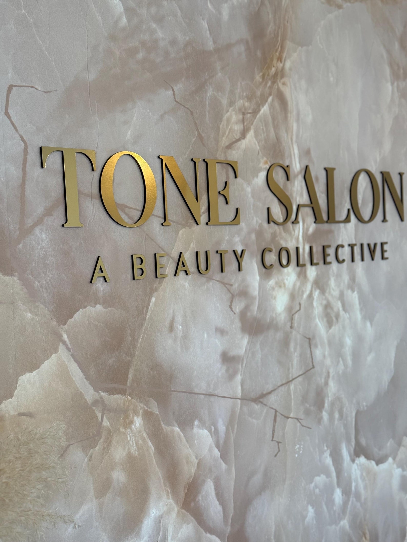 Brushed Gold Large Wall Sign, 3D Letters for Beauty Salon, Hair Salon ...