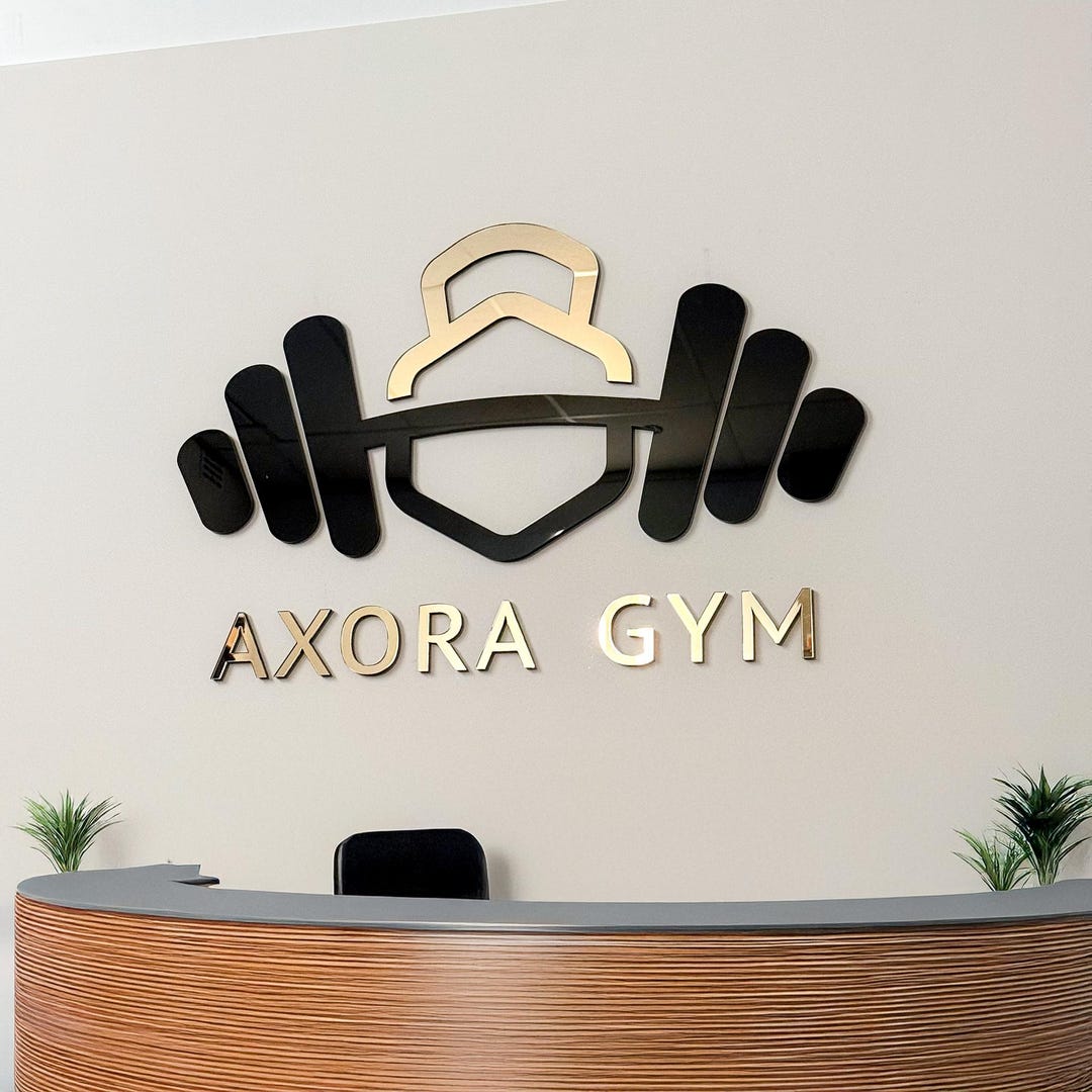Custom Gym Club Sign, Large Business Sign for Wall, Workout Rooms ...