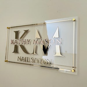 Transparent Acrylic Sign With Rose Gold and Golden Letters and Gold ...
