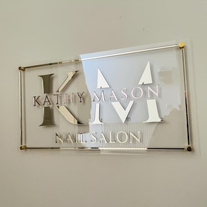 Transparent Acrylic Sign With Rose Gold and Golden Letters and Gold ...