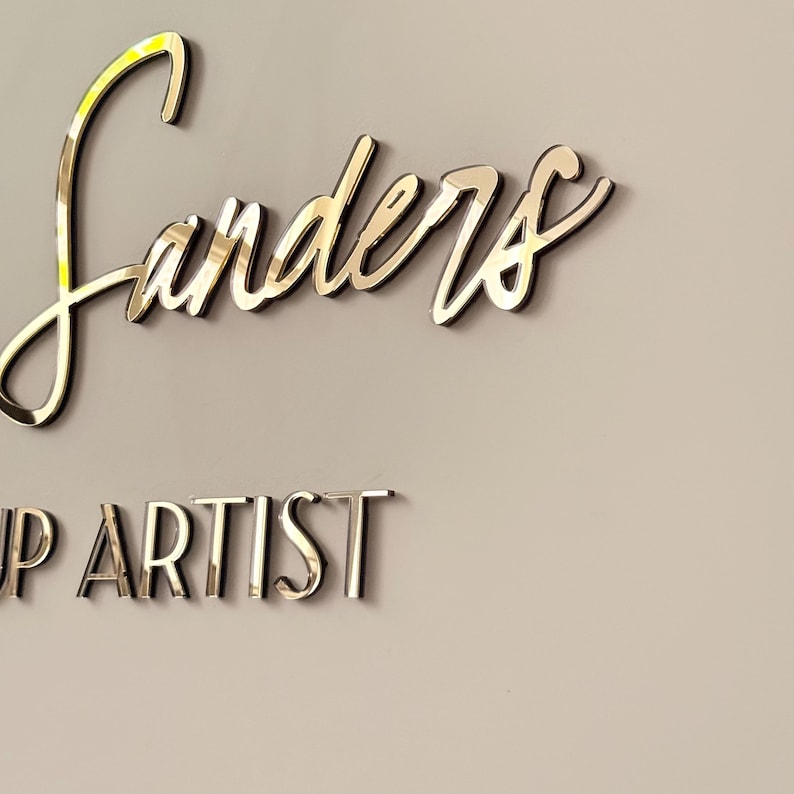 Gold Mirror Acrylic Logo Sign – Custom Business Wall Sign - Etsy