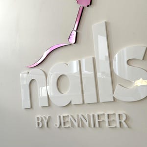 Custom Nail Salon Wall Sign , Custom Acrylic Business Sign With 3D ...