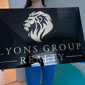 Luxury Custom Acrylic Sign for the Wall, Black Background With Gold ...