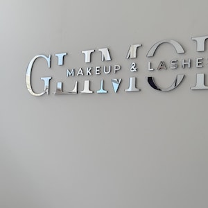 Silver Mirror Custom Logo for Wall - Sleek & Shiny Personalized Sign ...