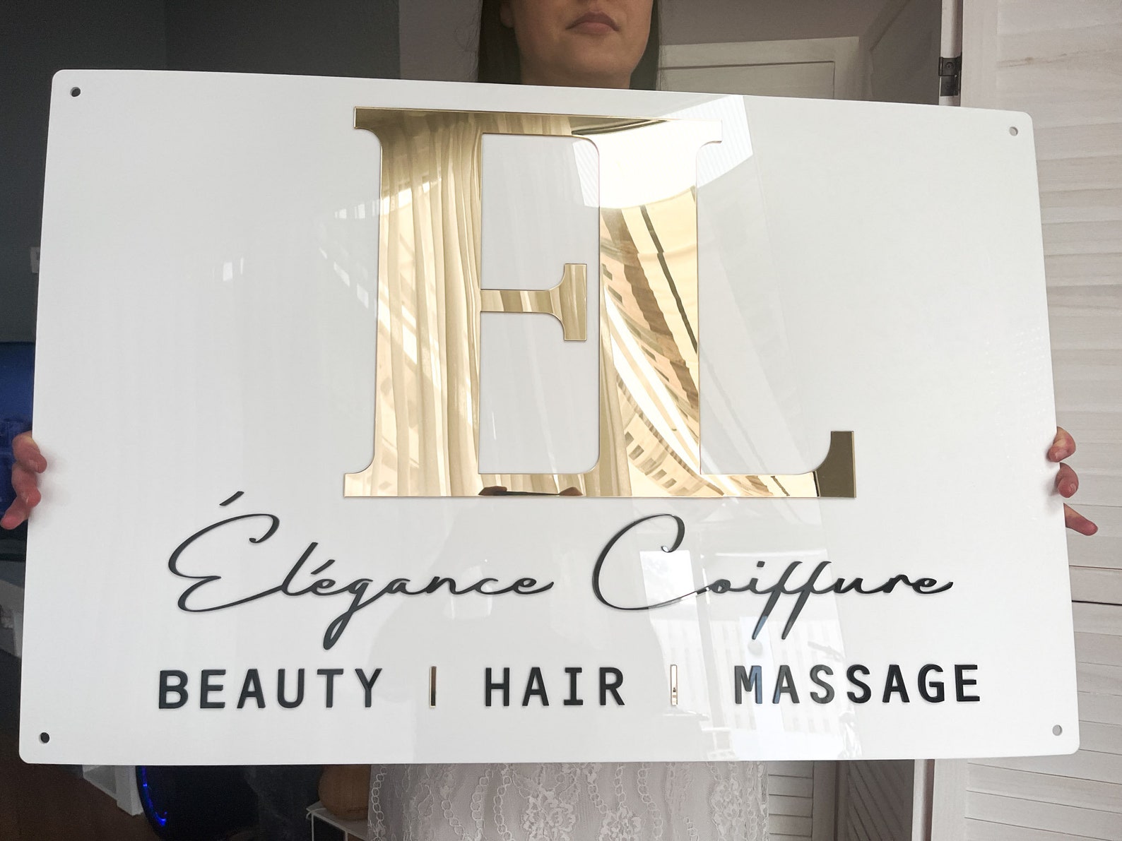 Gold and White Custom Sign for the Wall With All Mounting - Etsy