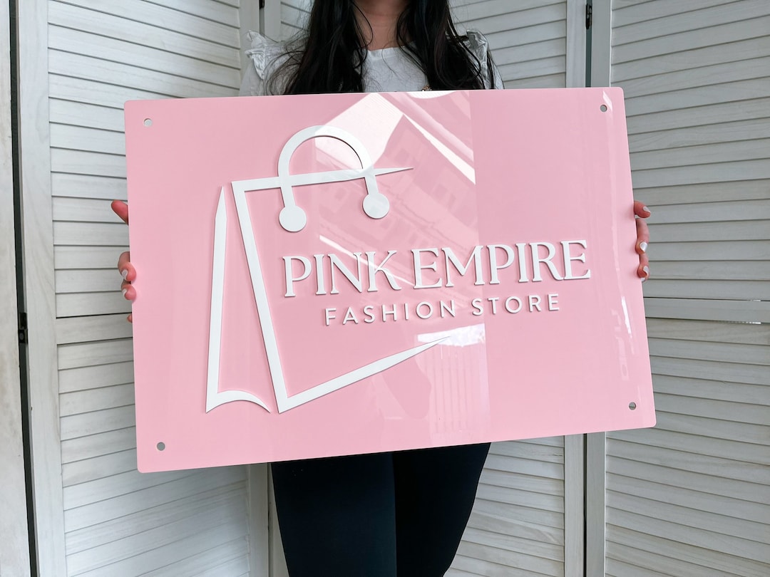 Pink and White Custom Sign for the Wall With All Mounting Material ...
