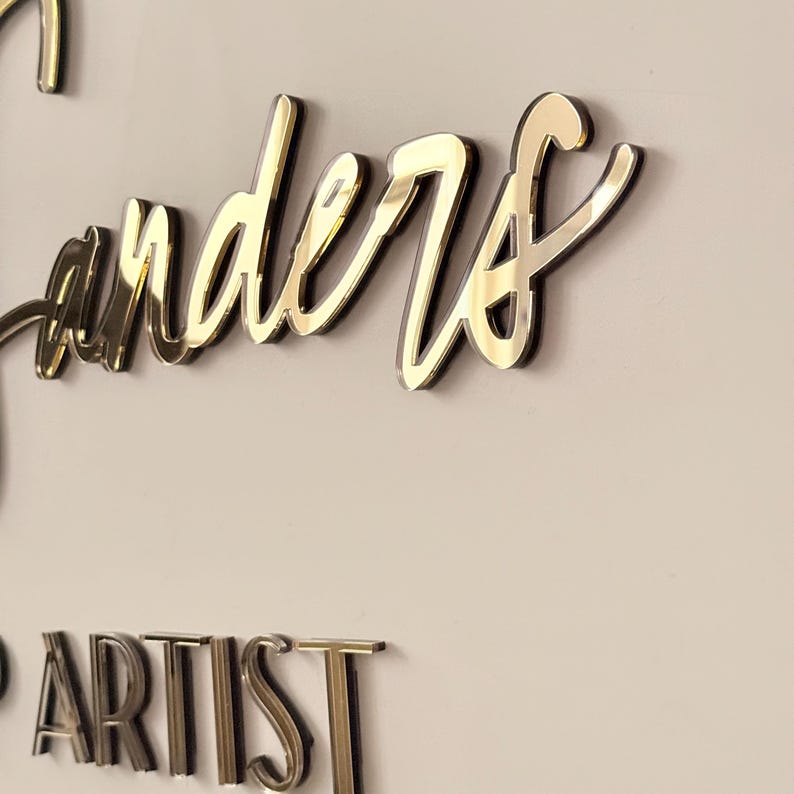 Gold Mirror Acrylic Logo Sign – Custom Business Wall Sign - Etsy