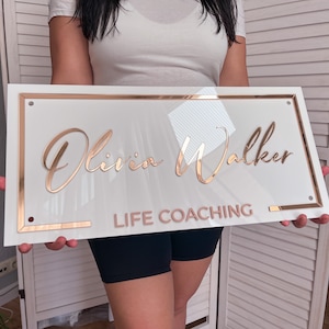 Rose Gold Custom Business Sign for Wall - Etsy