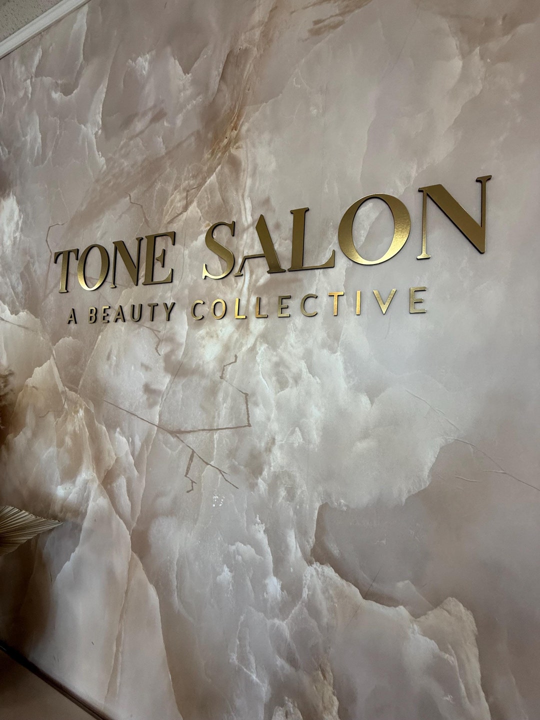 Brushed Gold Large Wall Sign, 3D Letters for Beauty Salon, Hair Salon ...