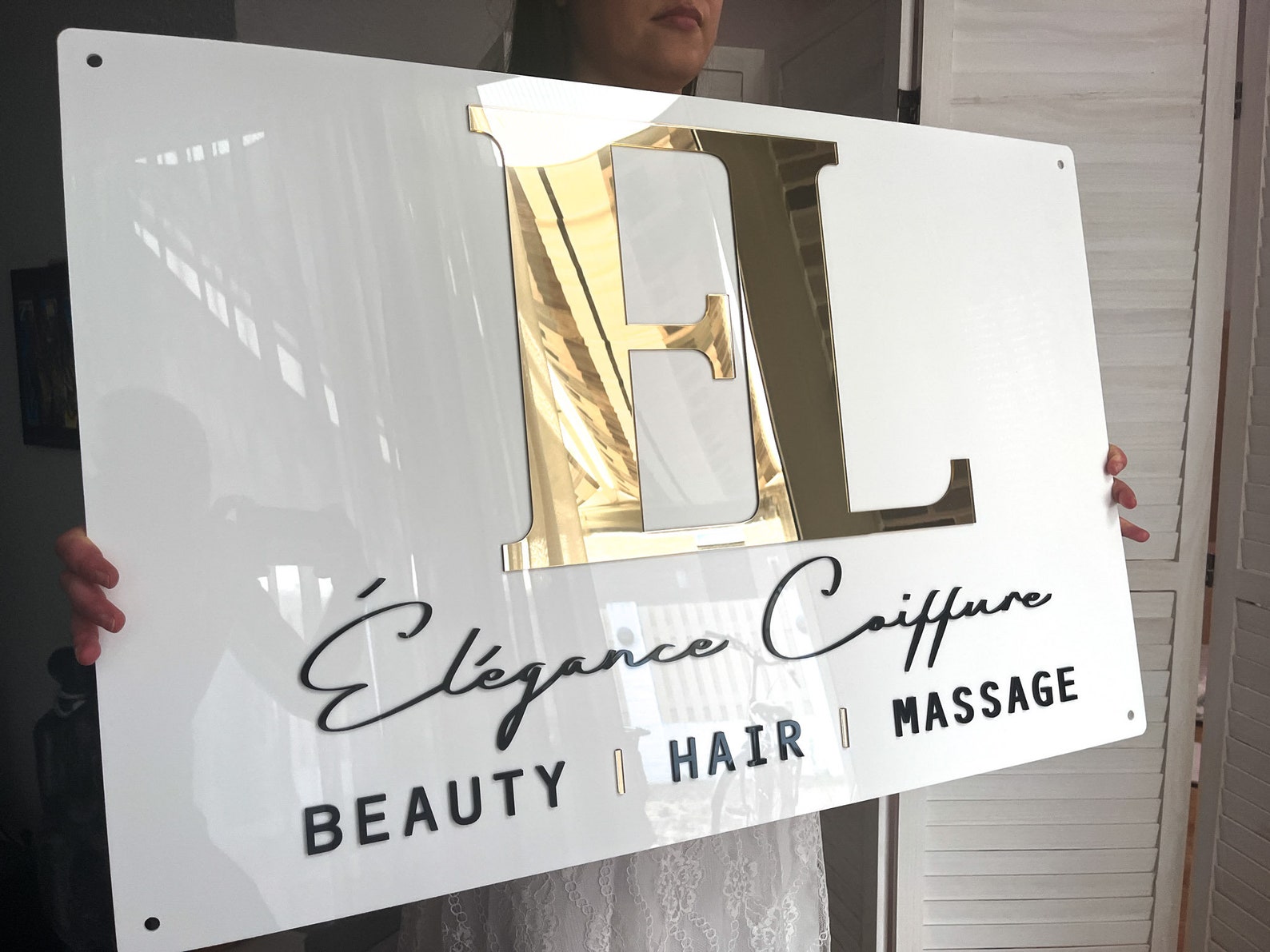 Custom Gold Letter Acrylic Business Sign, Salon Decor - Etsy