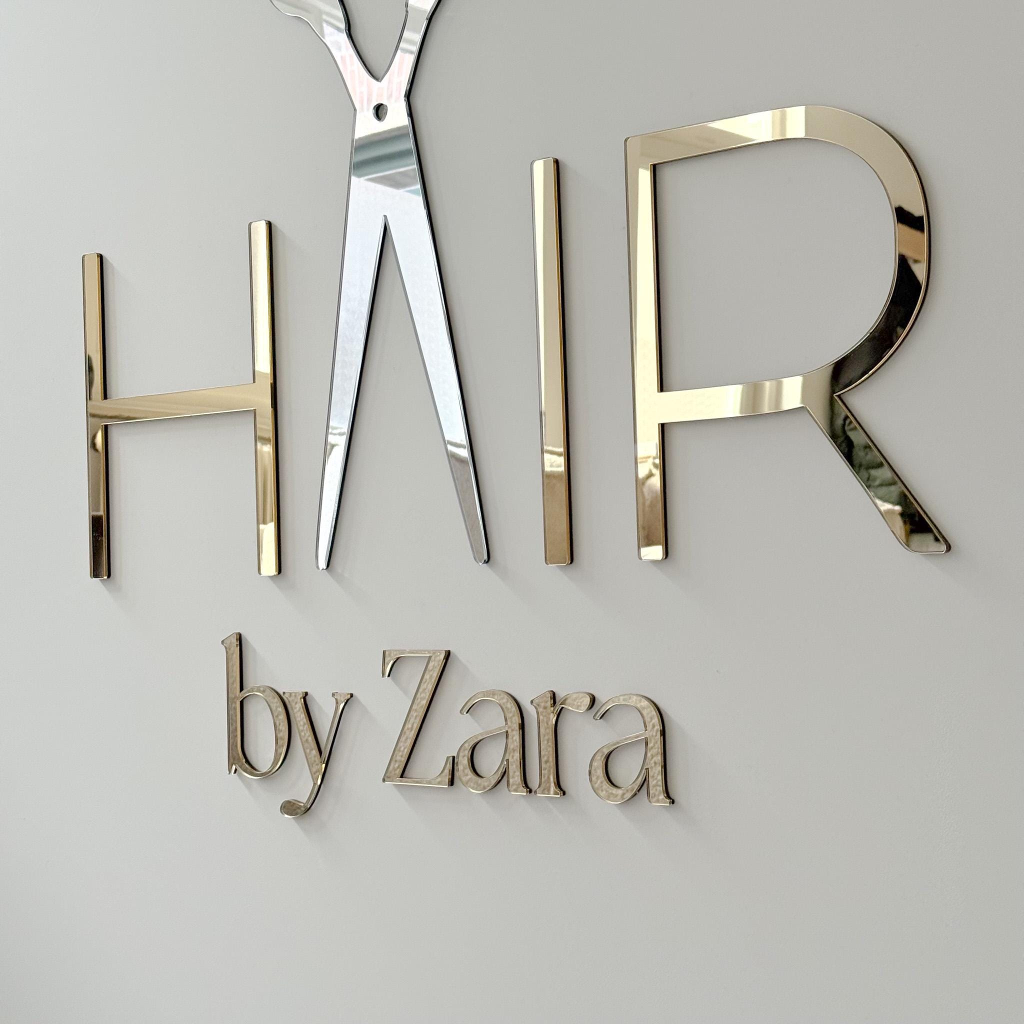 Hair Salon Wall Sign – Personalized Acrylic Logo – Modern 3D Mirror ...
