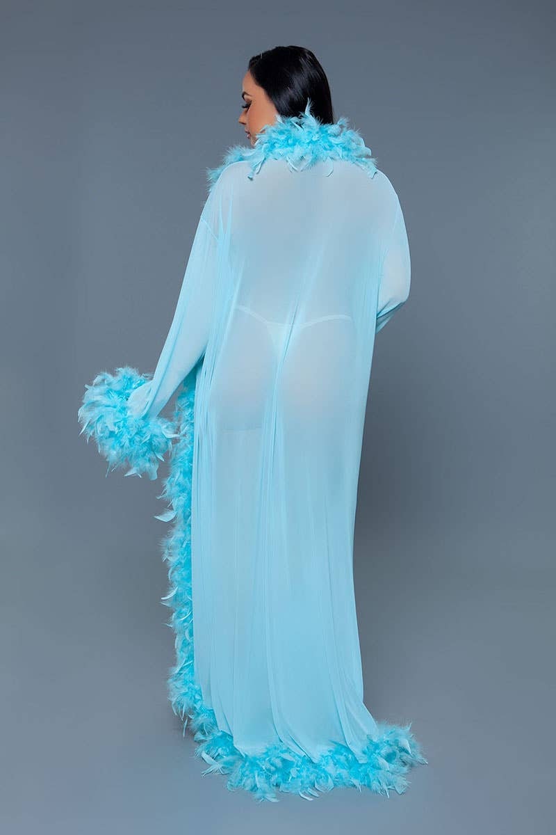 Glamour Robe Turquoise, See Through Robe,bridal Robe,wedding Night ...