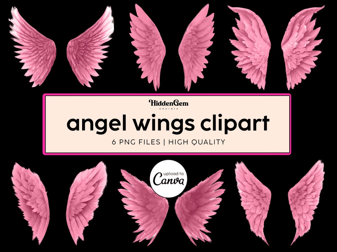 ANGEL WINGS Clipart Fairy Wings Clip Art Pink Wings Glam - Etsy Canada