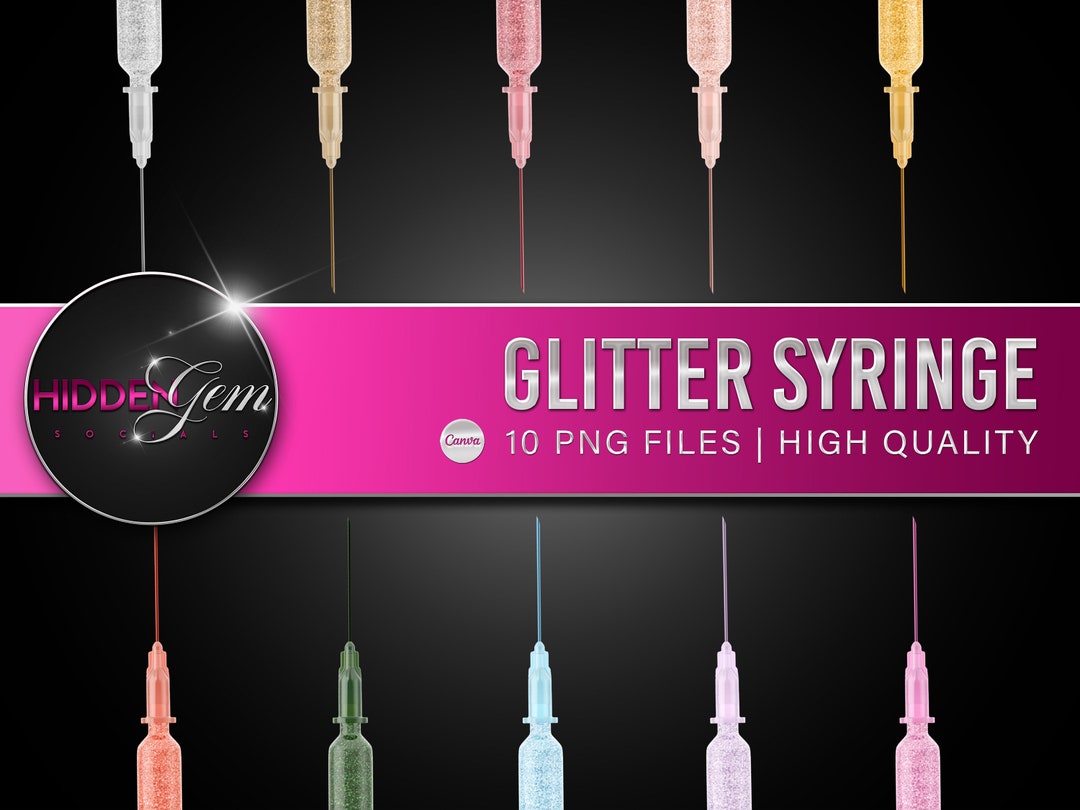 GLITTER SYRINGE CLIPART Needle Clipart Aesthetics - Etsy