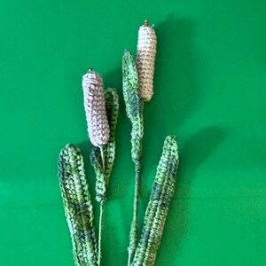 Crochet Cat-tails and Reeds set of 5. Heights Range From 15 to 20 ...