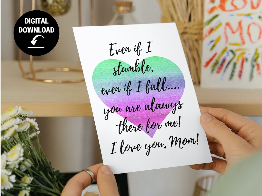 Printable Mother's Day Card I Love You 5x7 Printable - Etsy UK