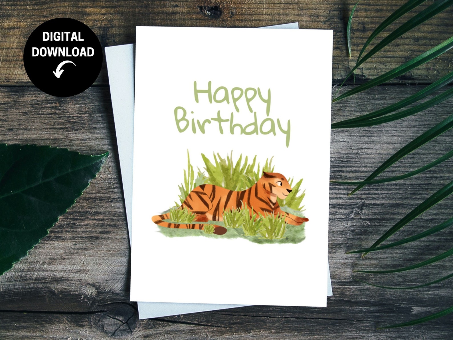 Printable Tiger Birthday Card. Gift for Kids Birthday. Tiger - Etsy