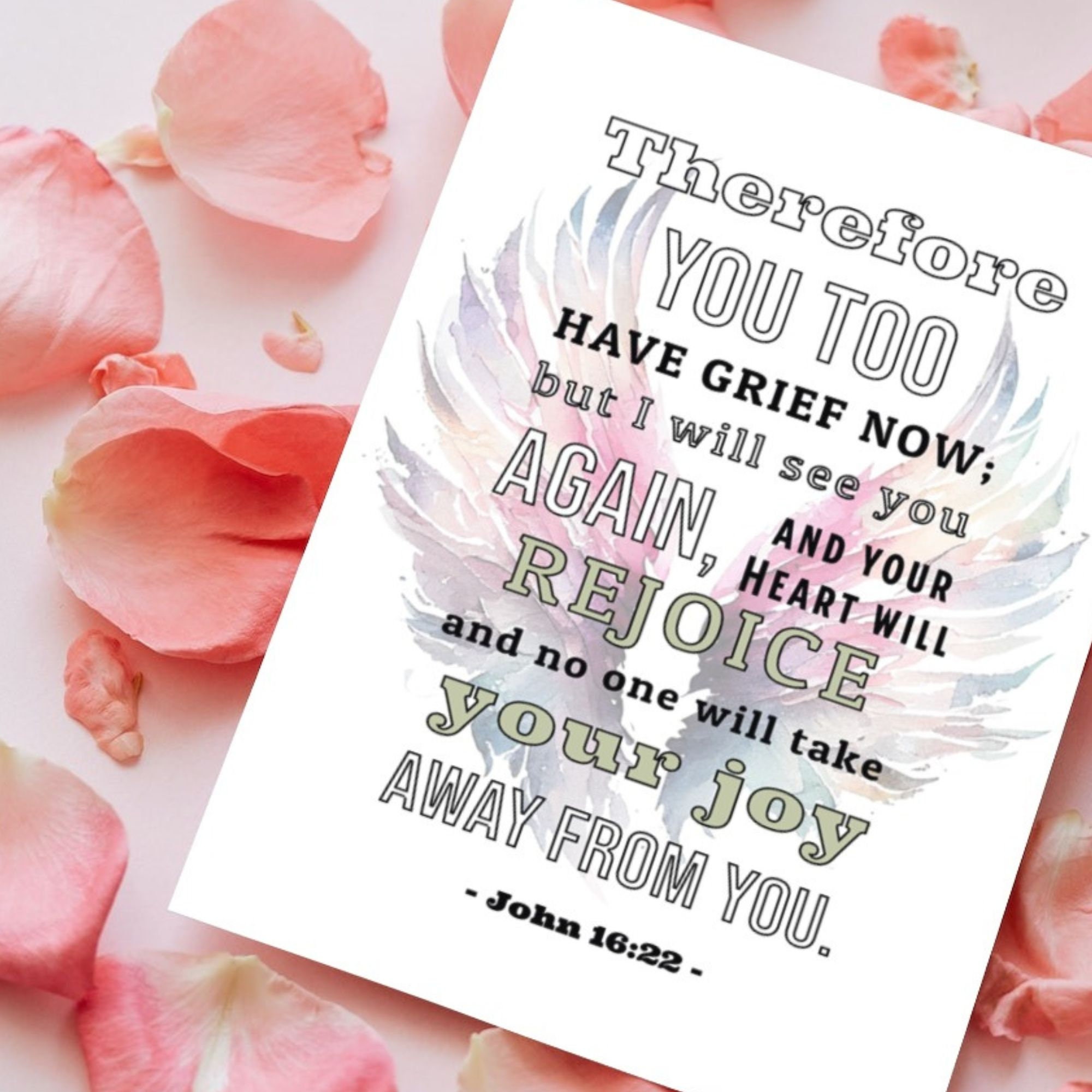 Printable Sympathy Card John 16 Bible Verse Loss Card, Christian ...