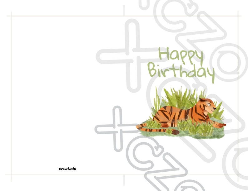 Printable Tiger Birthday Card. Gift for Kids Birthday. Tiger - Etsy