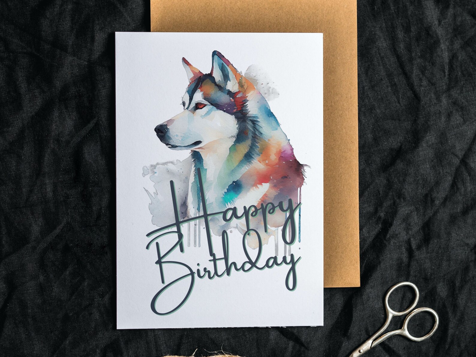 Husky Printable Birthday Card. 5x7 Printable Husky Card for Kids ...