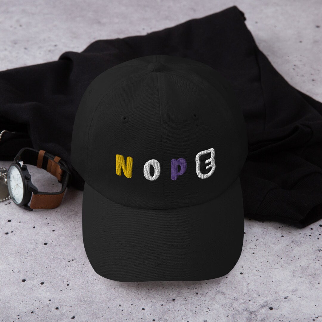 Nonbinary Hat NOPE Queer Pride Hat Nonbinary Pride Cap Gender Queer Pride Headwear Pride Outfit ...