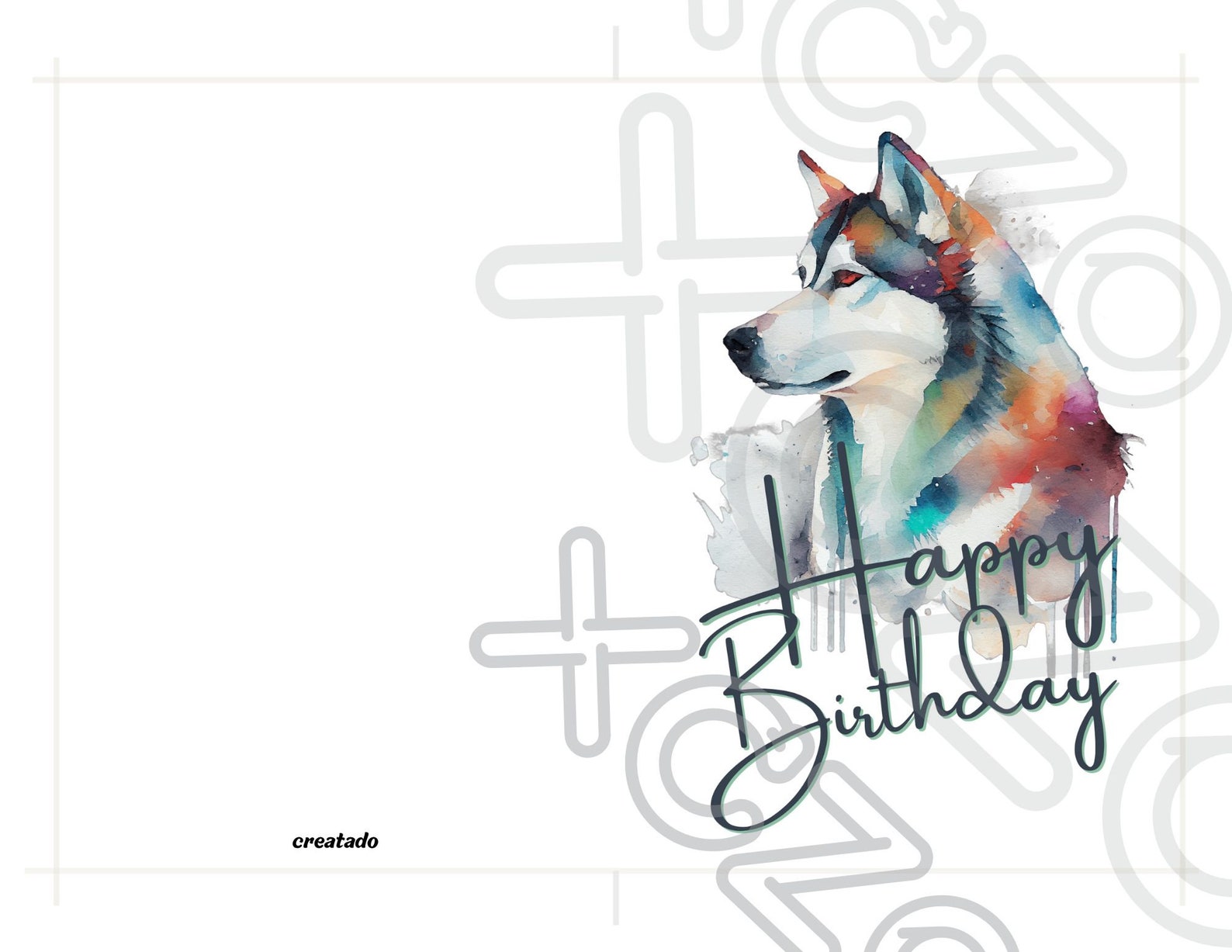Husky Printable Birthday Card. 5x7 Printable Husky Card for Kids ...