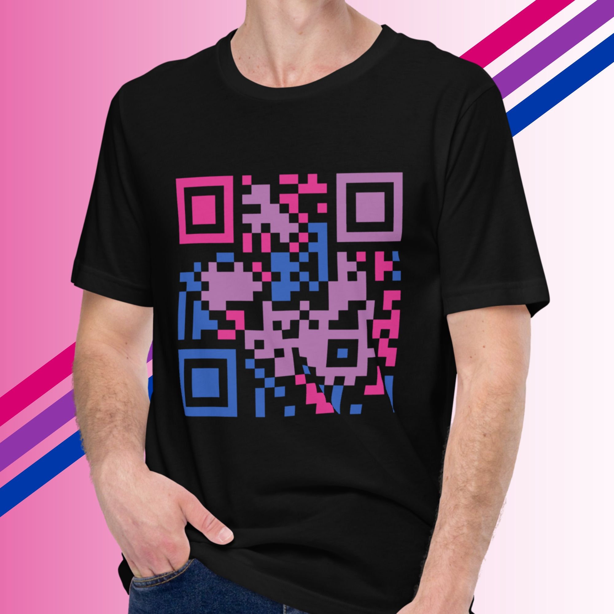 Bisexual Shirt QR Code Bisexual Pride Month T-shirt Bisexual Gift Bi Pride Outfit Bisexual ...