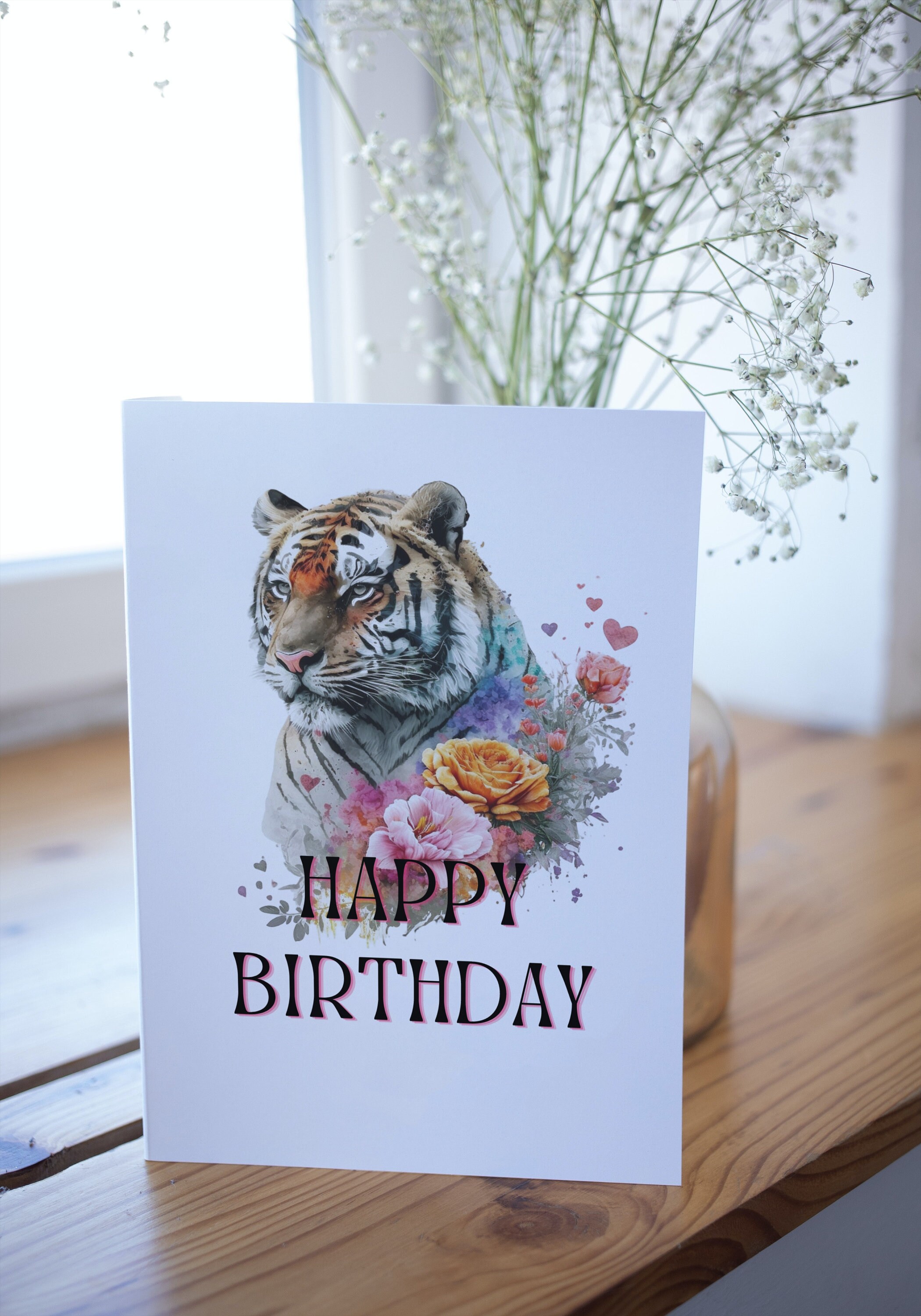 Printable Tiger Birthday Card 5x7 Gift for Adults Kids - Etsy