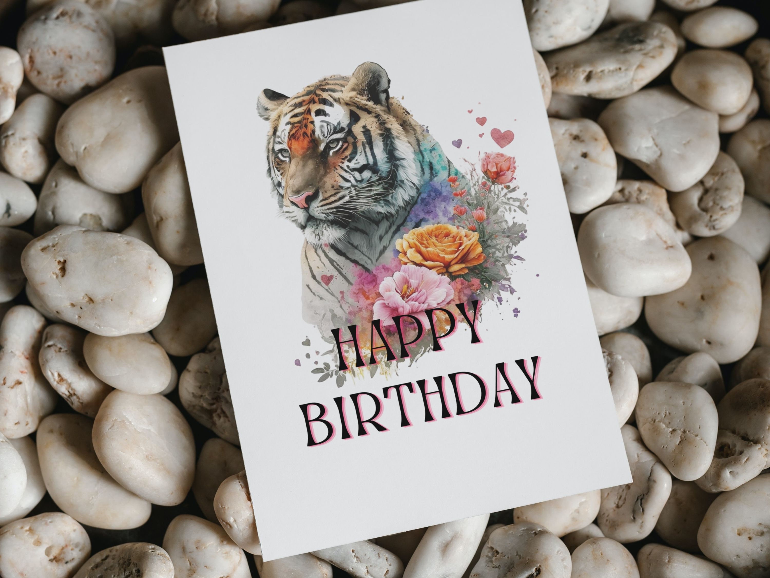 Printable Tiger Birthday Card 5x7 Gift for Adults Kids - Etsy