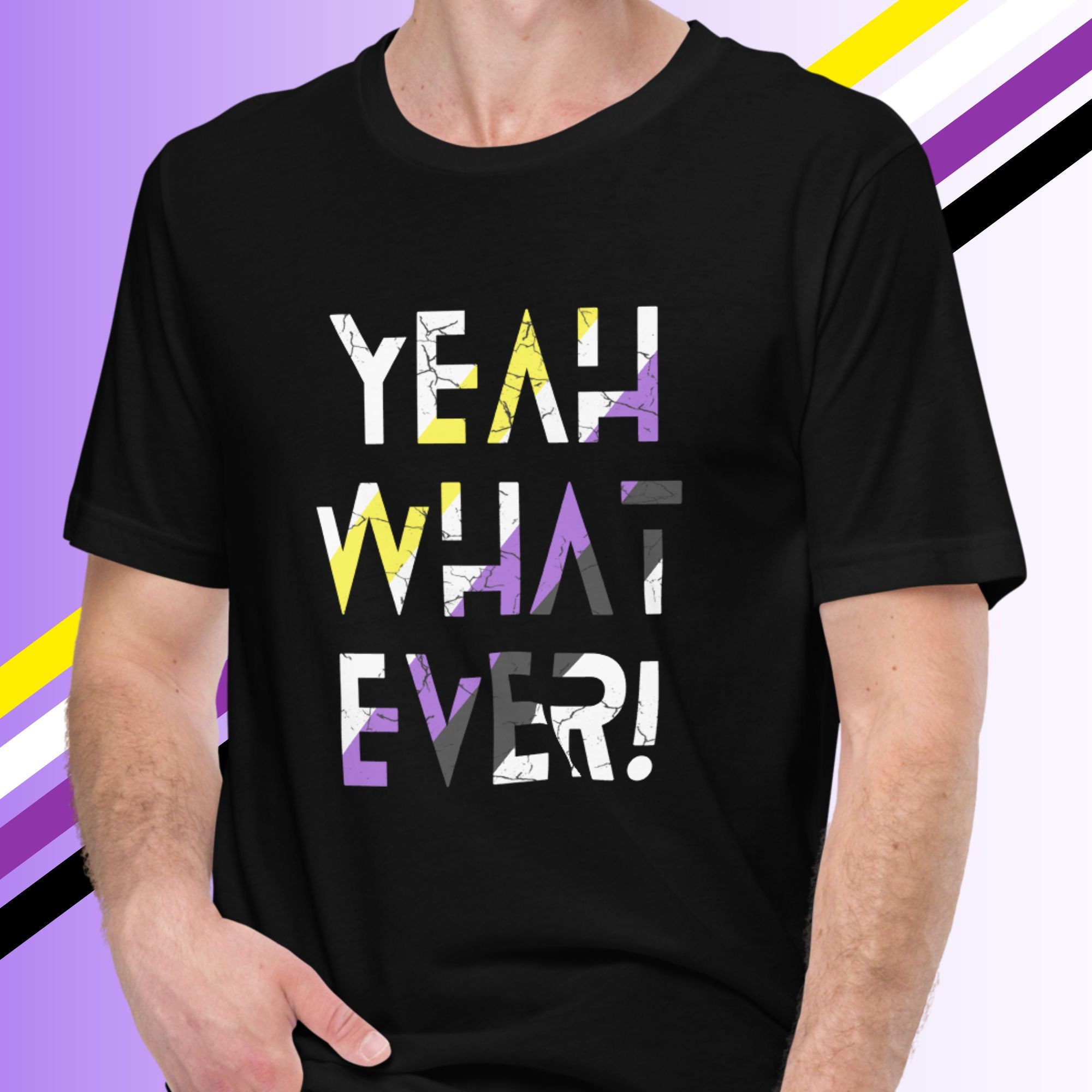 Nonbinary Shirt Yeah Whatever Nonbinary Pride Shirt Enby Pride Outfit Queer Pride Nonbinary Gift ...