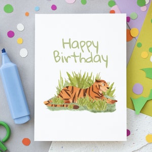 Printable Tiger Birthday Card. Gift for Kids Birthday. Tiger - Etsy