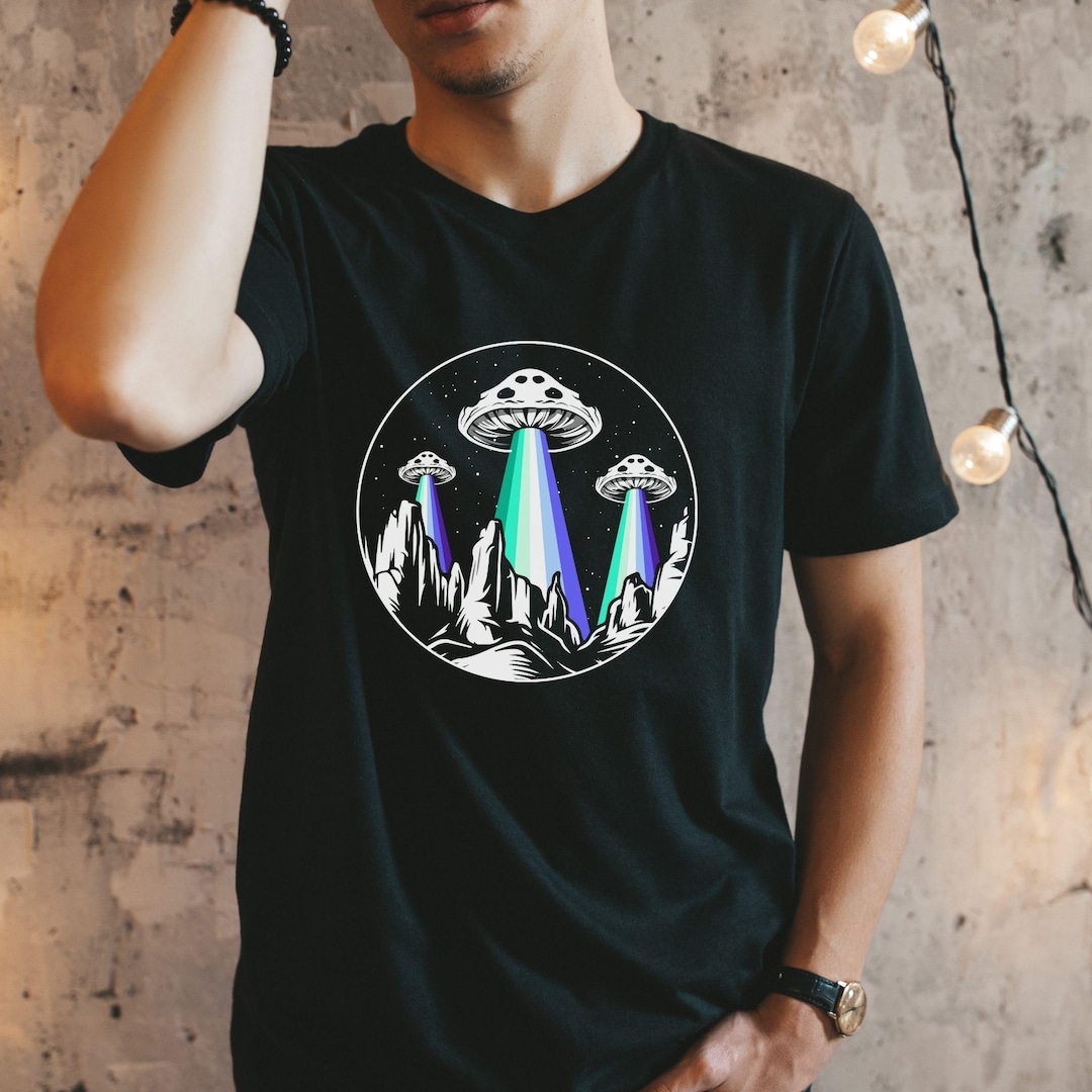 MLM Pride Flag Shirt Mushroom UFO Men's Graphic Tee Subtle Pride Men's ...