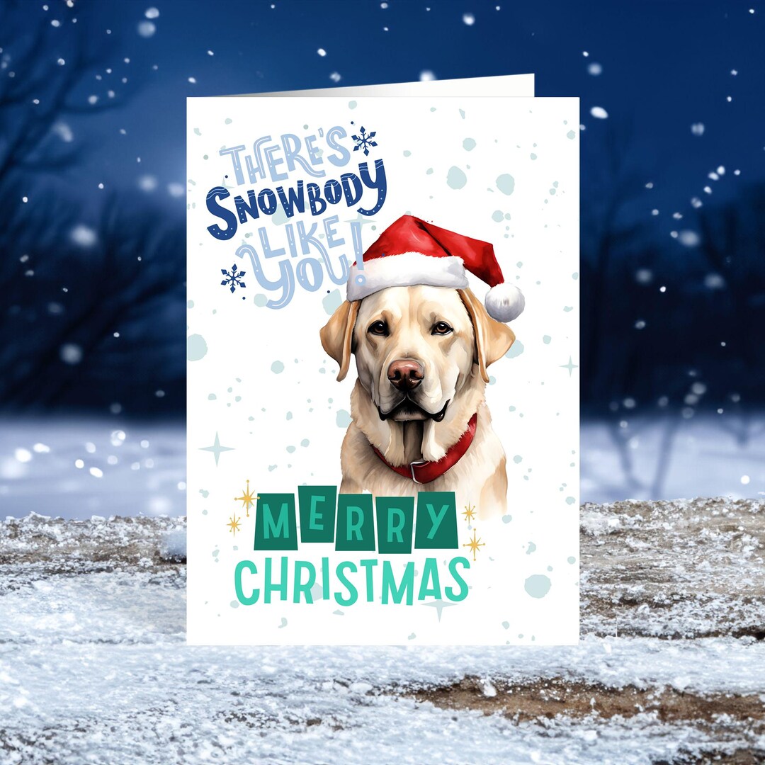 Printable Labrador Christmas Card | 5x7 Instant Print Labrador Holiday ...