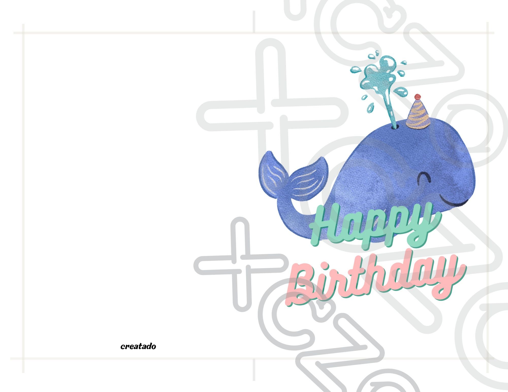 Printable Whale Birthday Card. Gift for Kids Birthday. Blue - Etsy