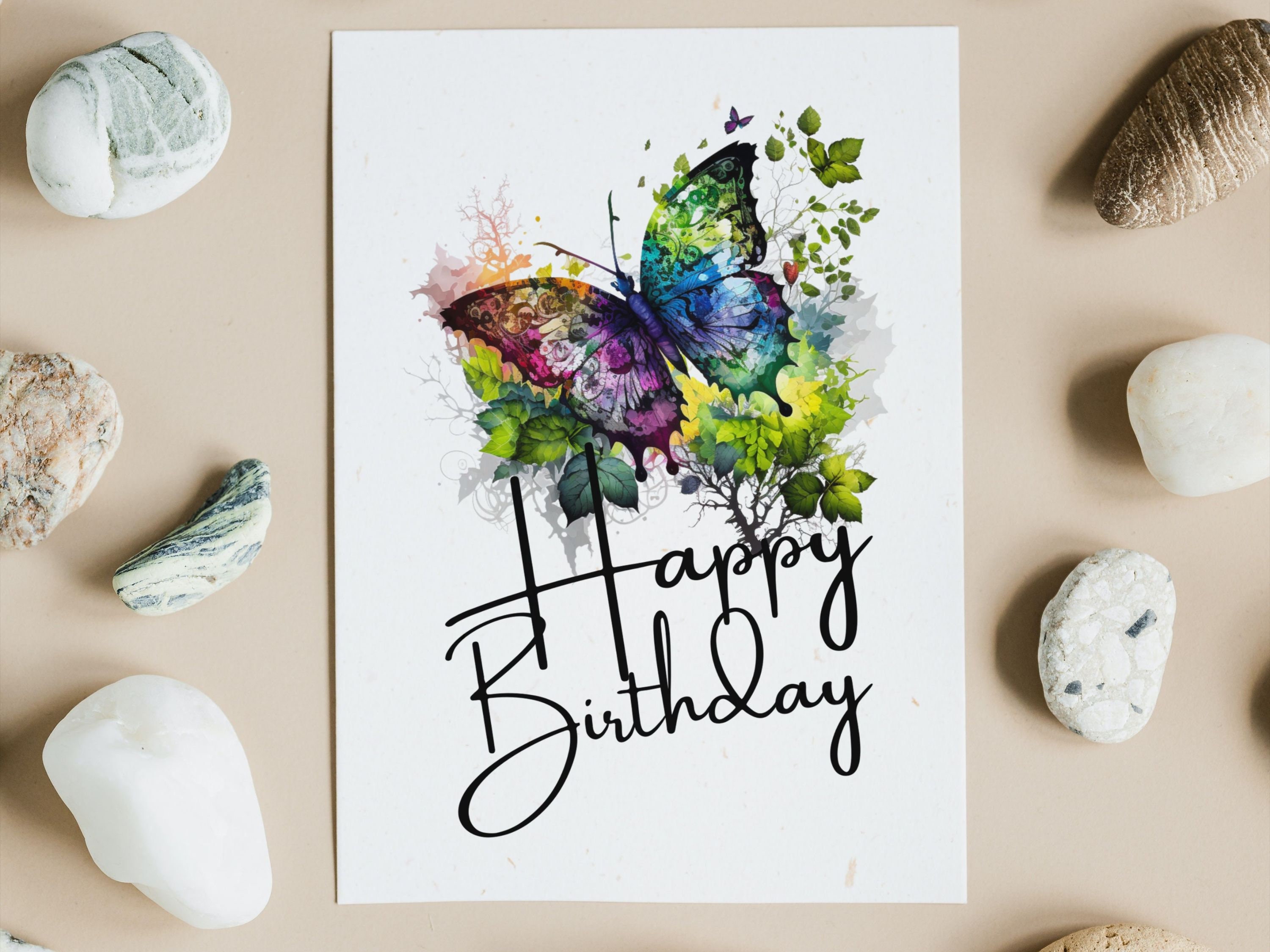 Printable Butterfly Birthday Card 5x7 Butterfly Printable - Etsy