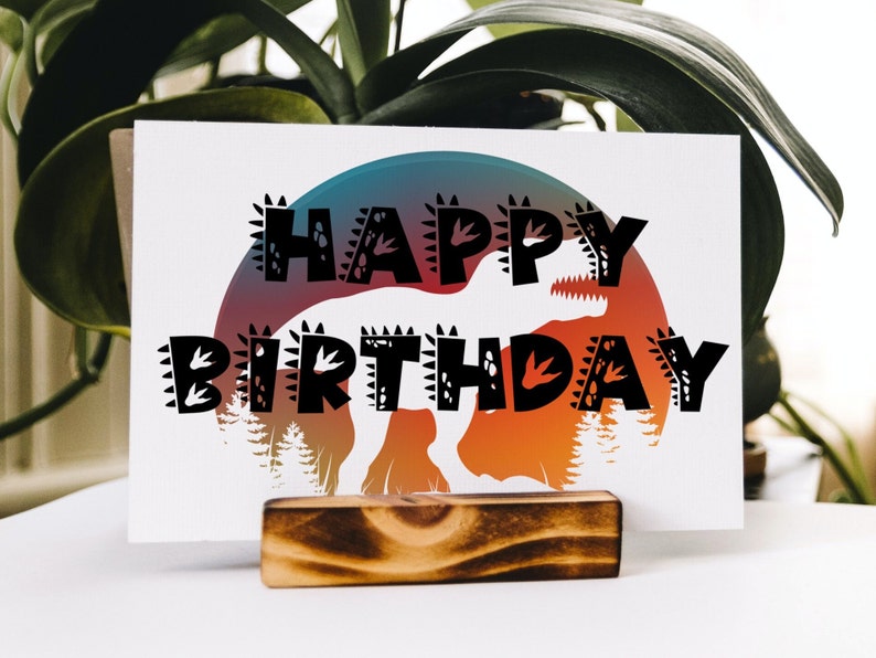 Printable T-rex Birthday Card 5x7 Dinosaur Birthday Print for - Etsy