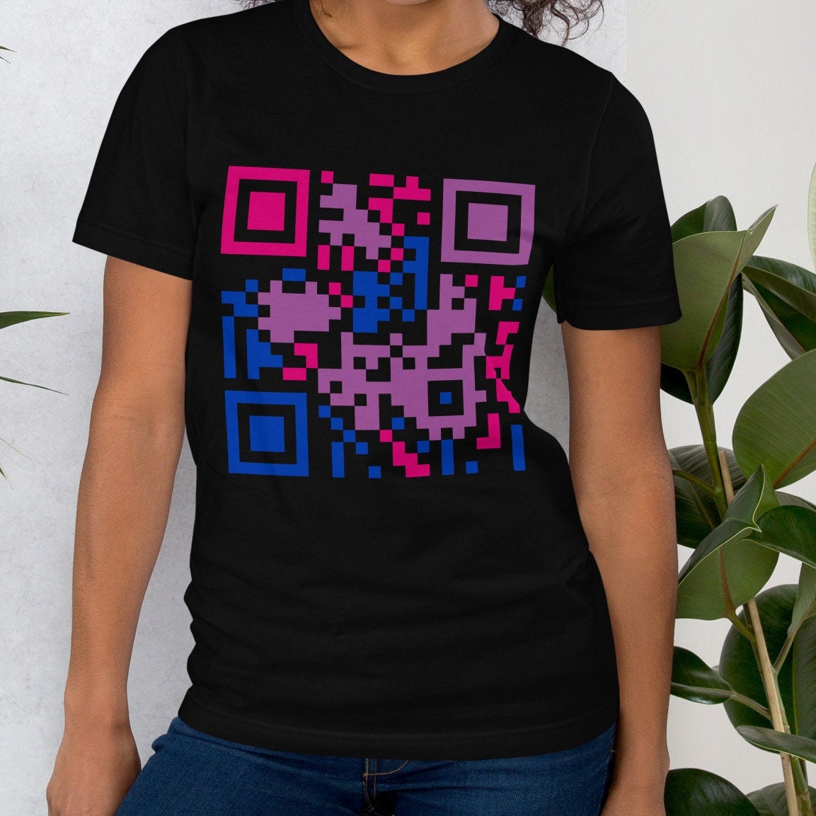 Bisexual Shirt QR Code Bisexual Pride Month T-shirt Bisexual Gift Bi Pride Outfit Bisexual ...
