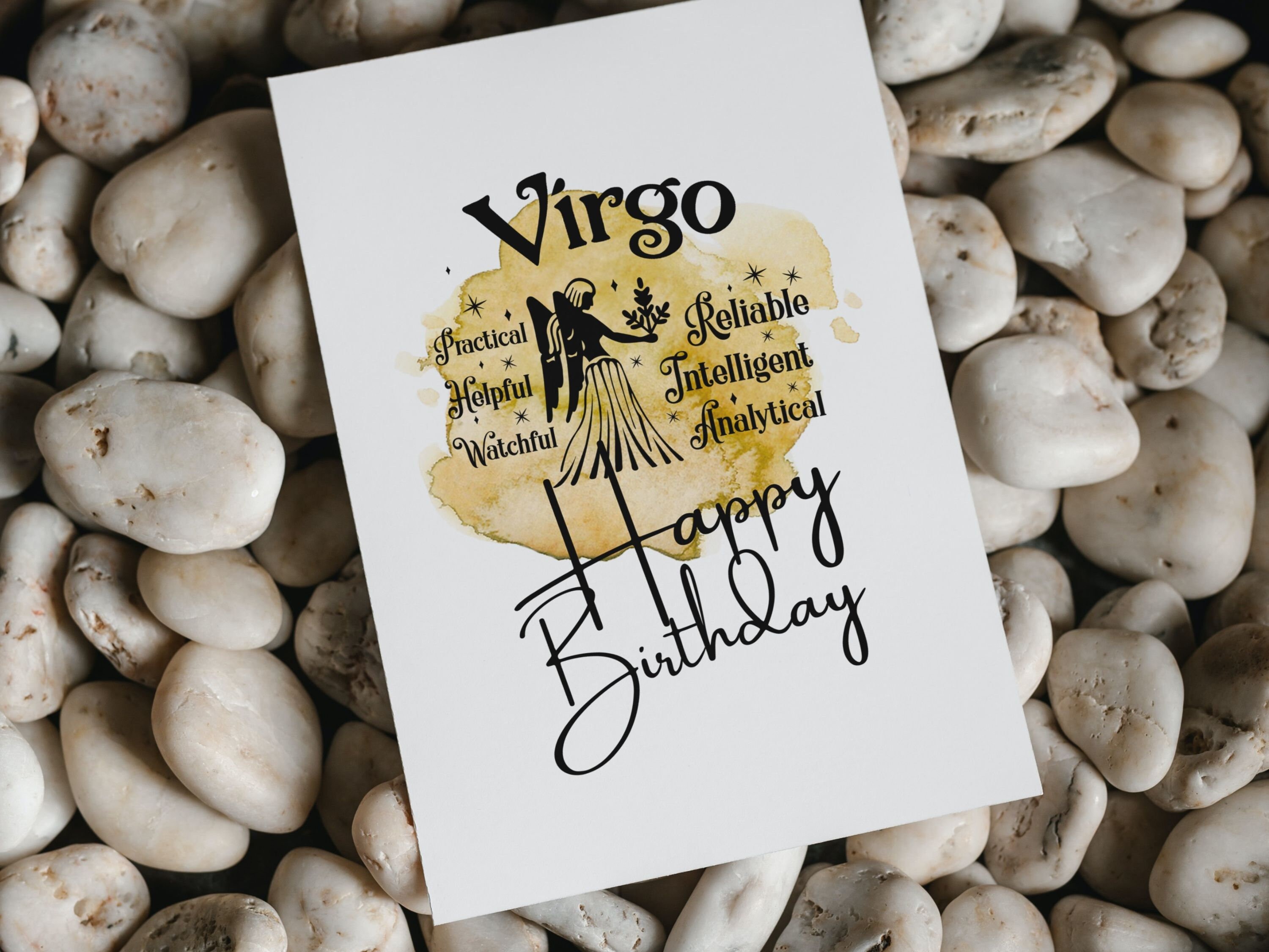Printable Virgo Birthday Card. Zodiac Sign Virgo Birthday Gift Virgo ...